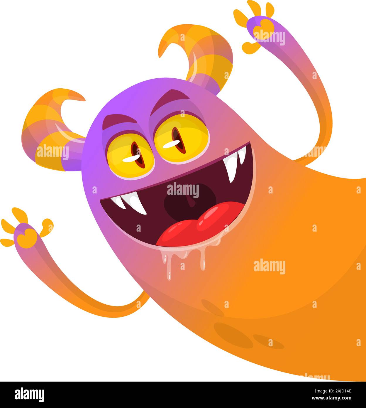 Funny cartoon monster design. Monster character illustration Stock ...