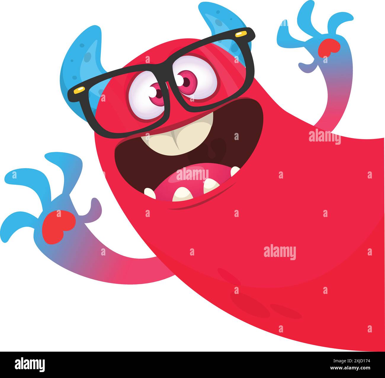 Funny cartoon monster design. Monster character illustration Stock ...