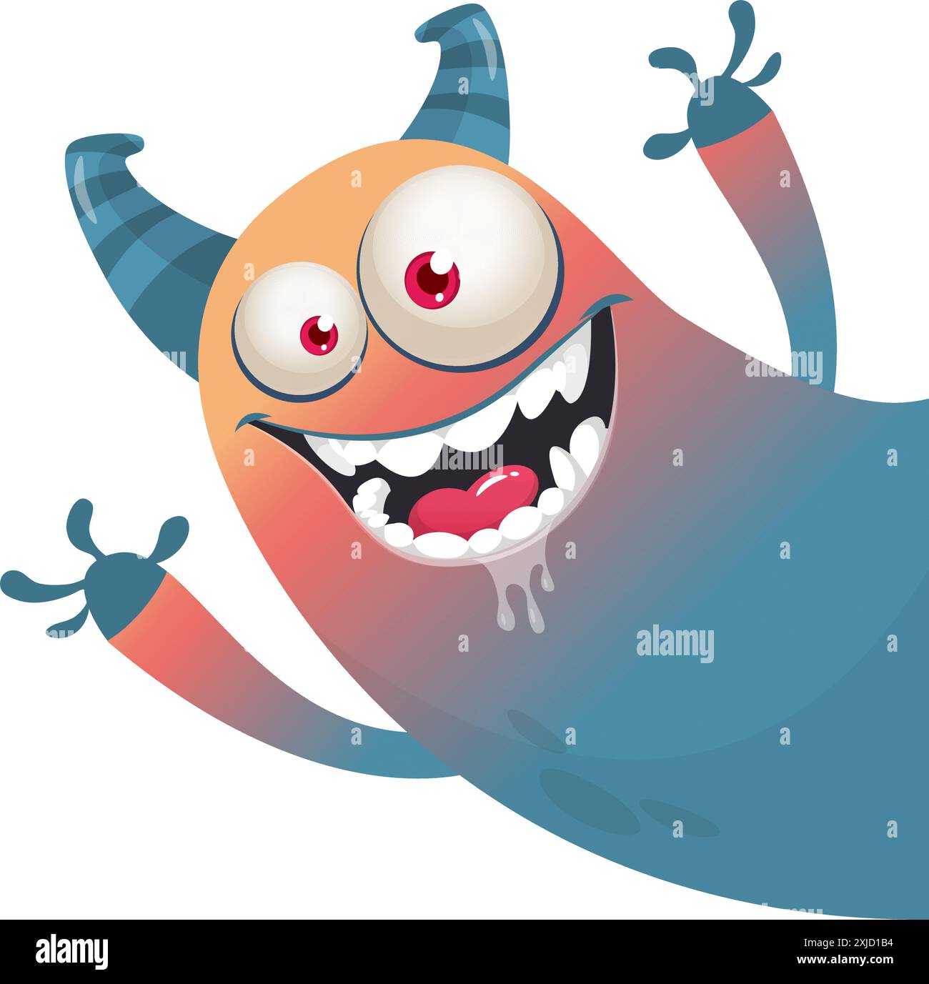 Funny cartoon monster design. Monster character illustration Stock ...