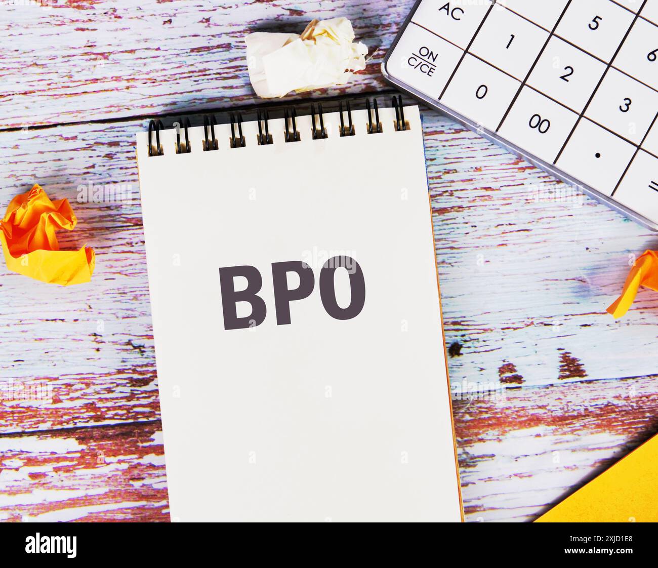 Business concept. Letters BPO. Business Process Outsourcing in a white ...