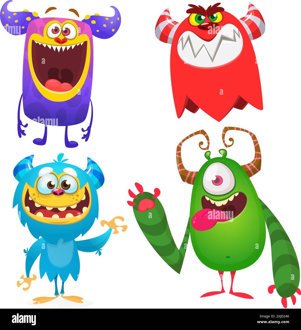 Cute cartoon Monsters. Set of cartoon monsters: goblin, ghost, troll ...
