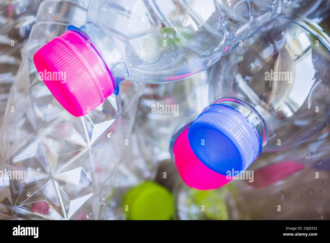plastic bottles recycling background concept Stock Photo - Alamy