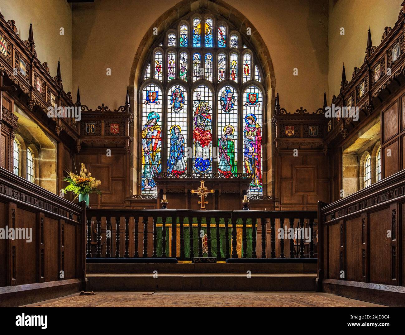 St Michael the archangel Kirkby Malham stained glass East window above ...