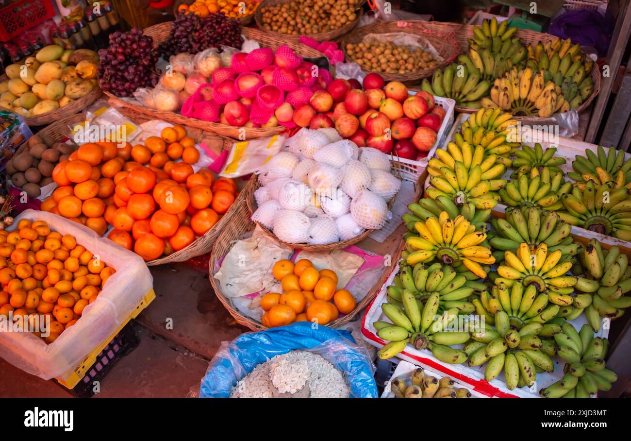 Fruits and vegetables on local market in Cambodia Stock Photo - Alamy