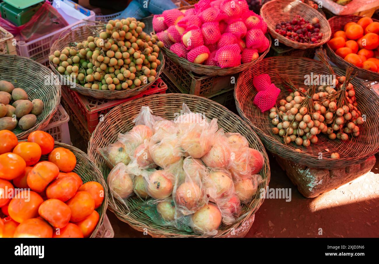 Fruits and vegetables on local market in Cambodia Stock Photo - Alamy