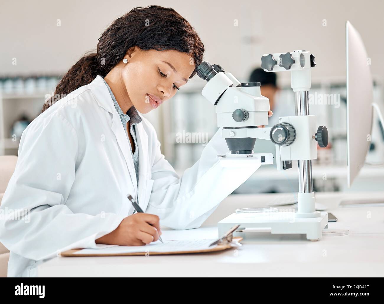 Table worker laboratory microscope documents hi-res stock photography and images - Alamy