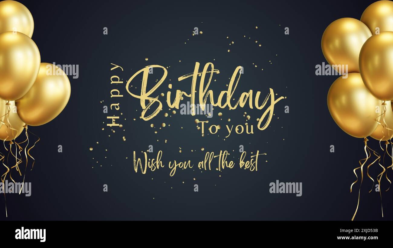 Birthday balloons vector background design. Happy birthday to you text ...