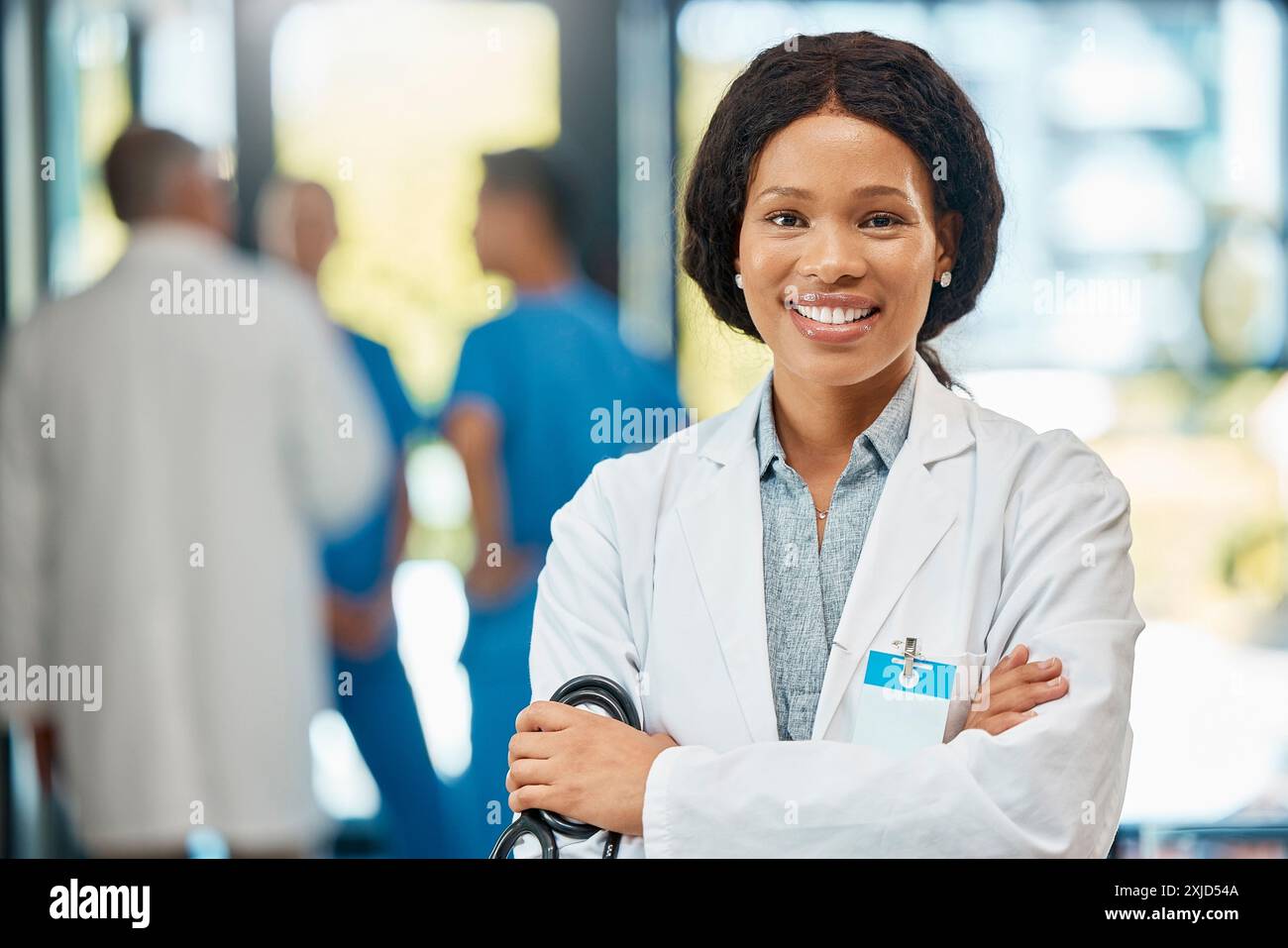 Woman doctor, team and confident in portrait for medical, career ...