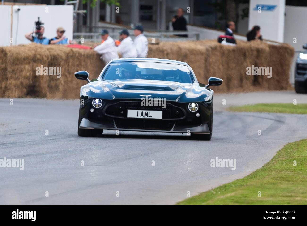 2023 Aston Martin Victor car driving up the hill climb track at the ...