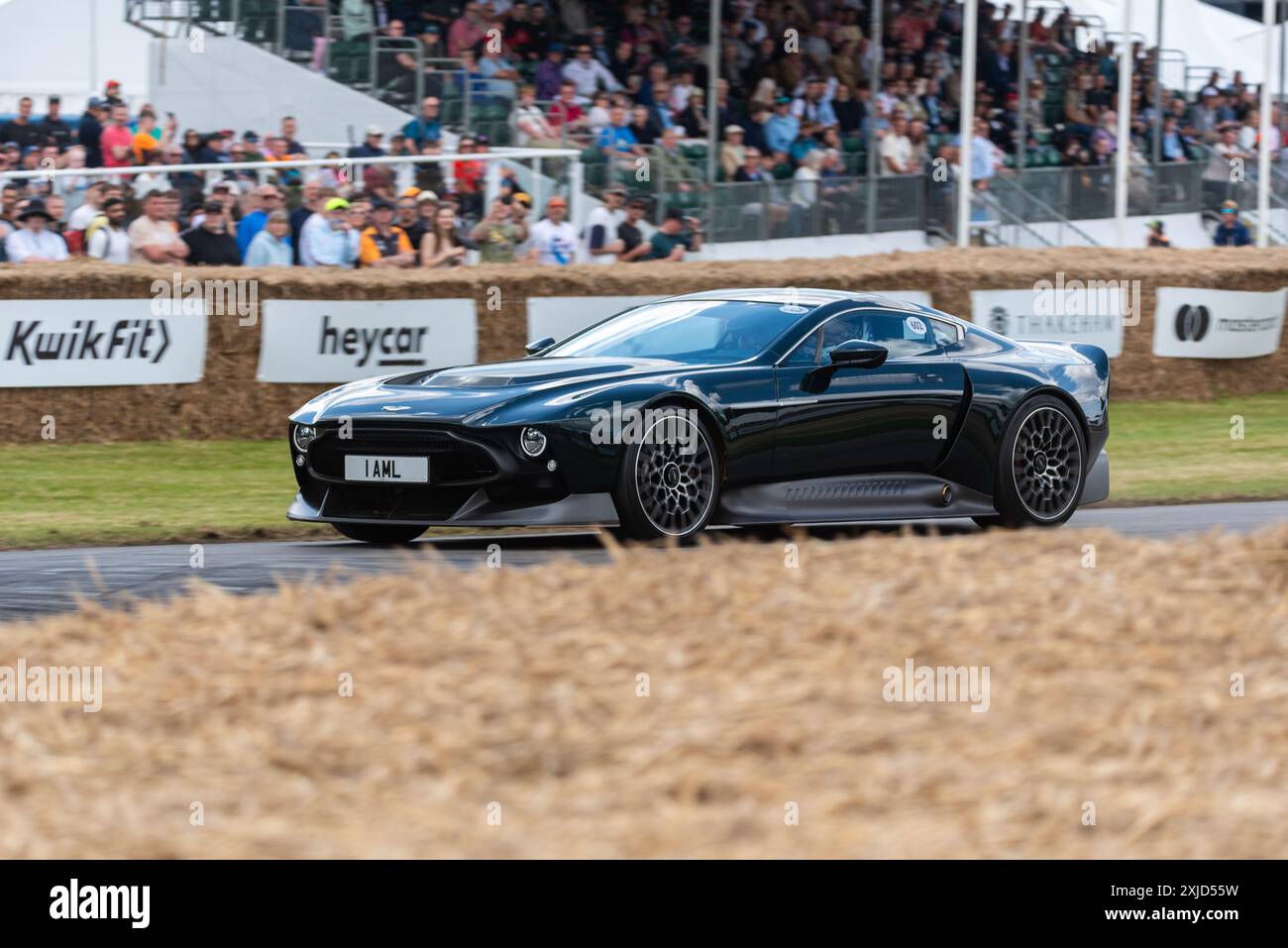 2023 Aston Martin Victor car driving up the hill climb track at the ...