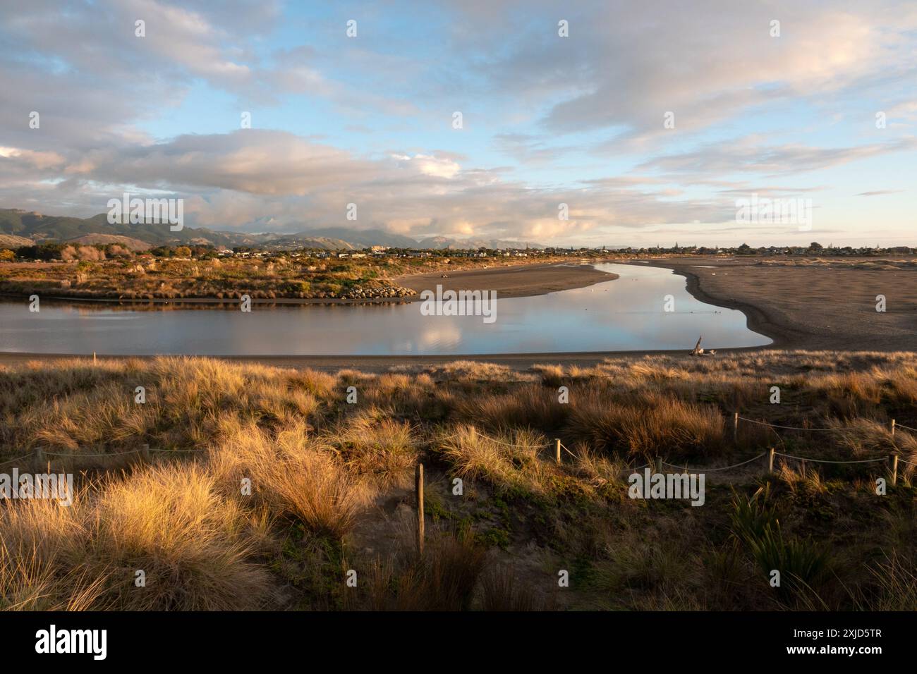Waikanae river mouth at Waikanae beach in Kapiti, New Zealand Stock ...