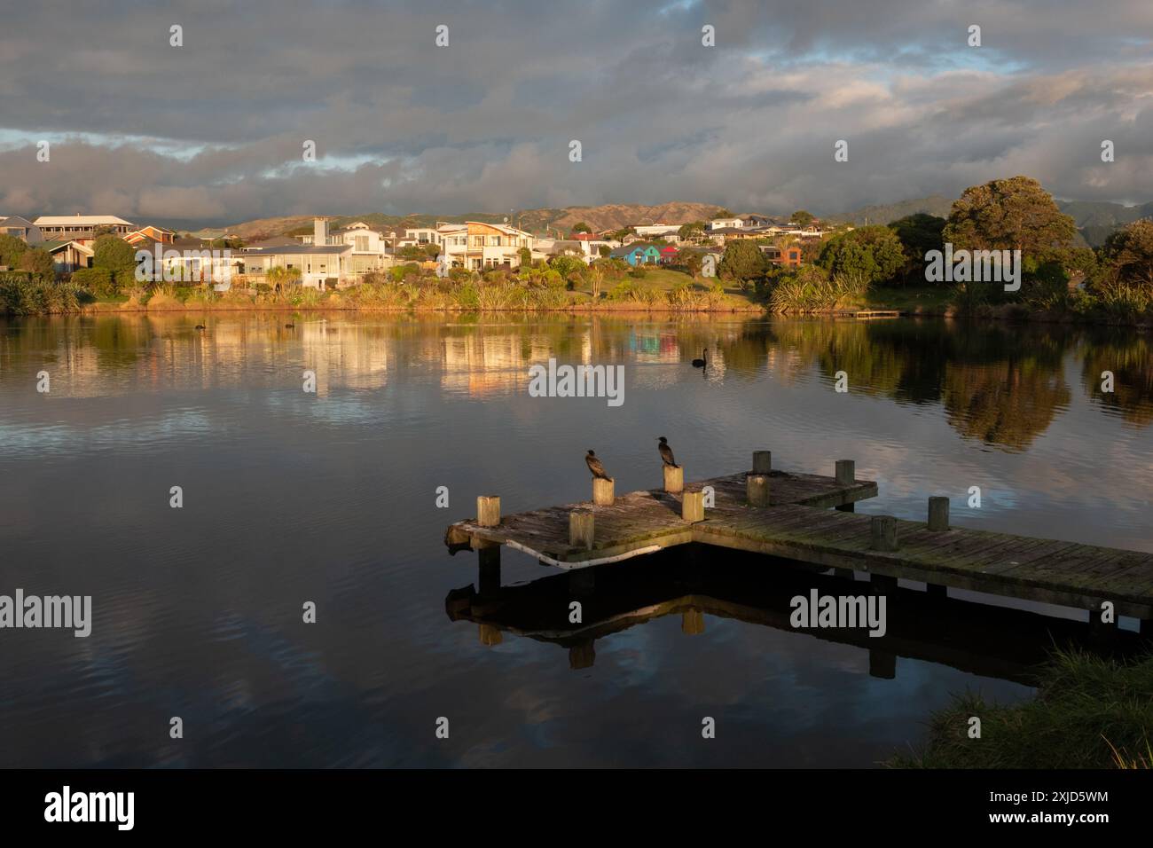 Waimanu lagoon near Waikanae river mouth in Kapiti, New Zealand Stock ...