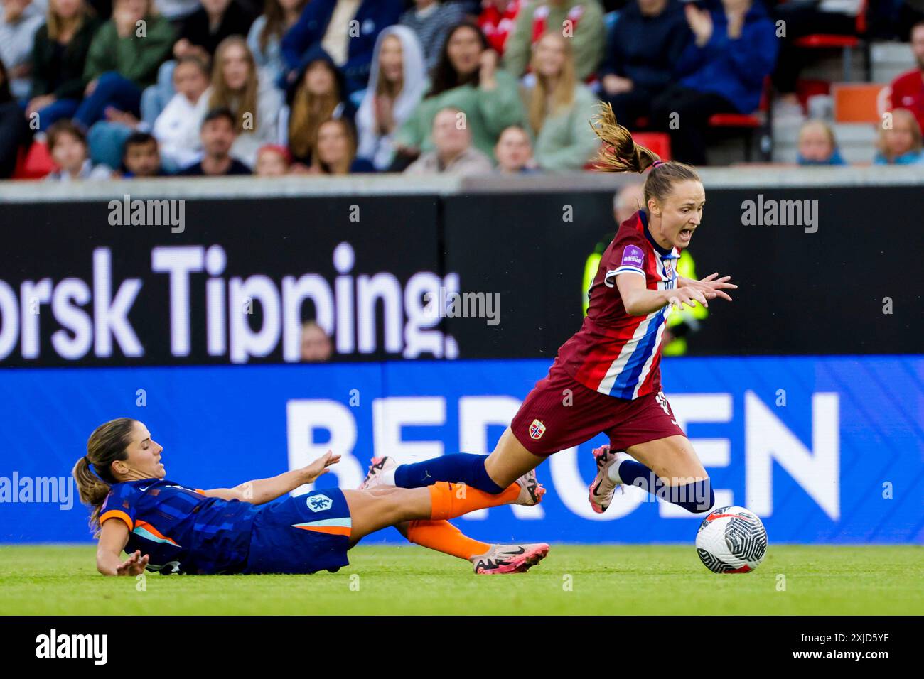 Bergen 20240716. Norway's Caroline Graham Hansen during the EC qualifying match between the ...