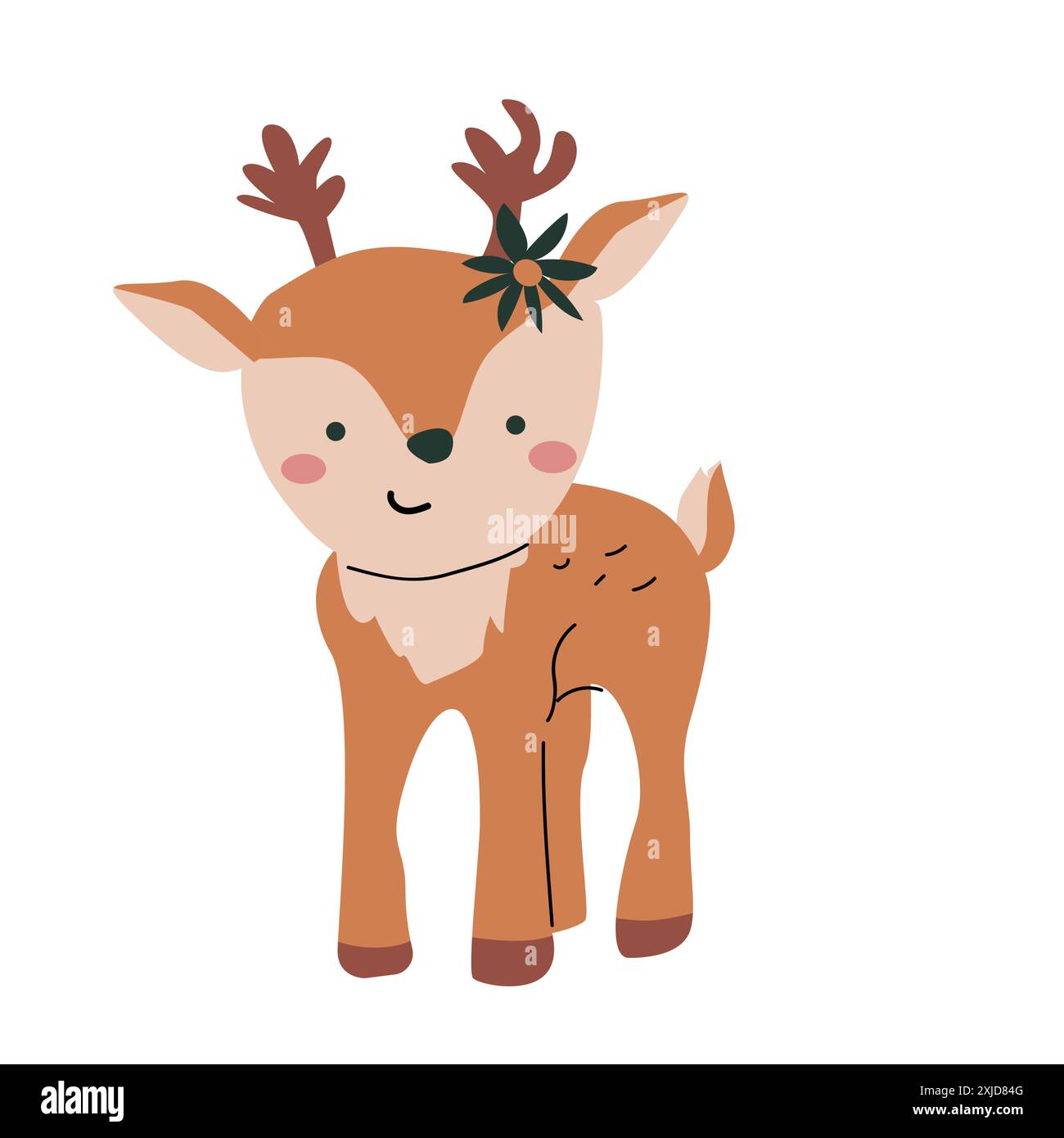 Fall childrens animal deer isolated clipart. Forest wild pet with ...
