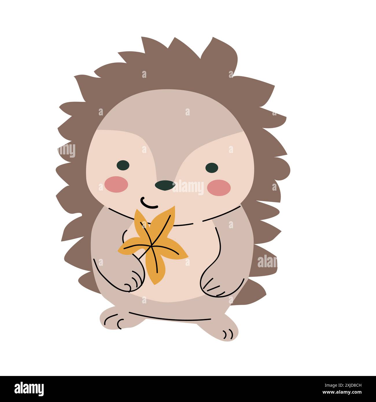Fall childrens animal isolated clipart hedgehog. Forest wild pet with ...