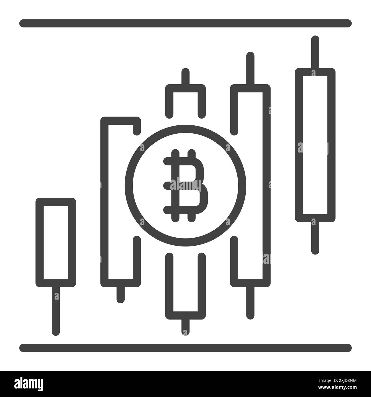 Bitcoin Candlestick Charts vector Technical Analysis concept icon or ...