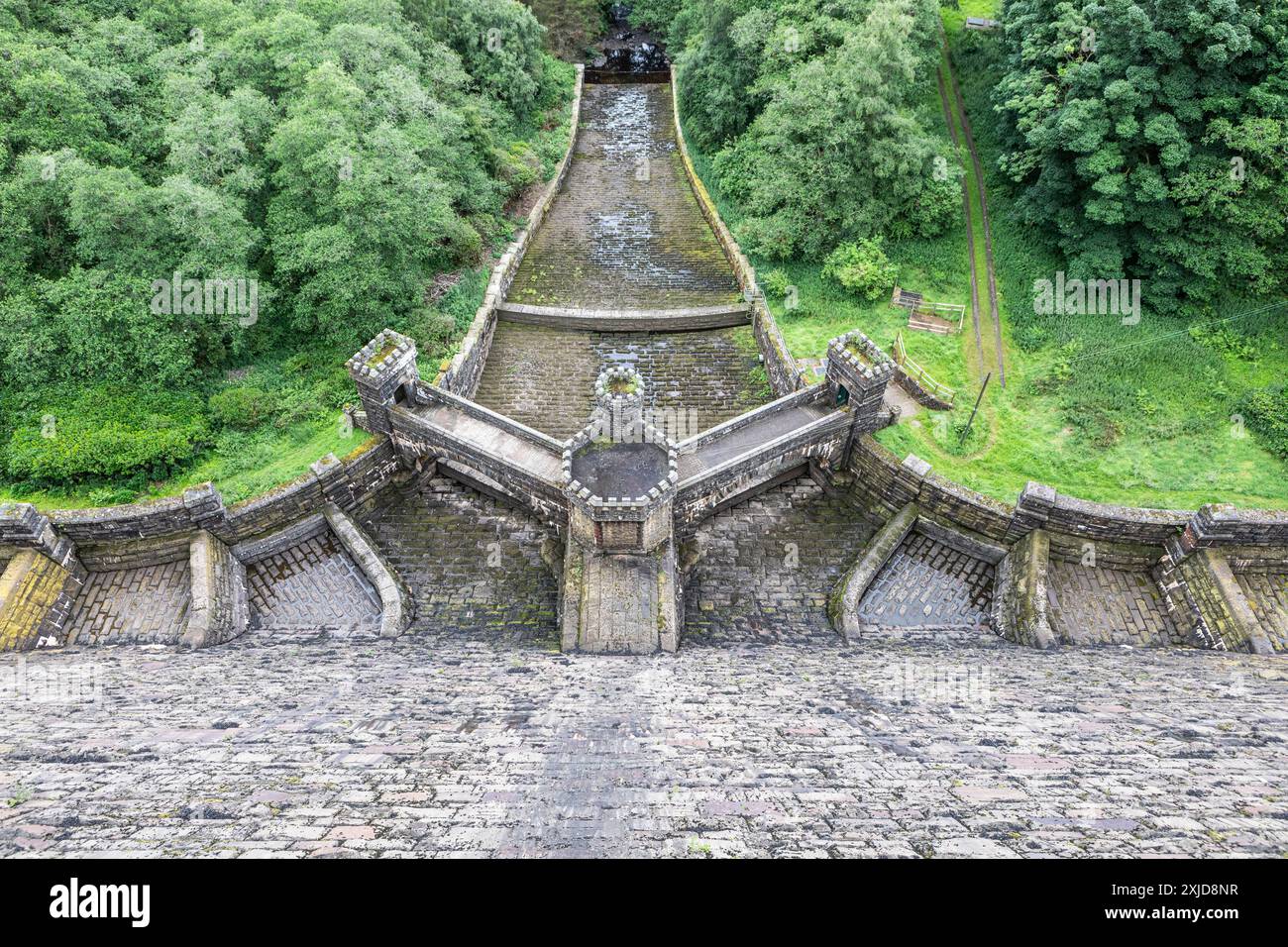 The overflow channels at Scar House Reservoir, North Yorkshire Stock ...