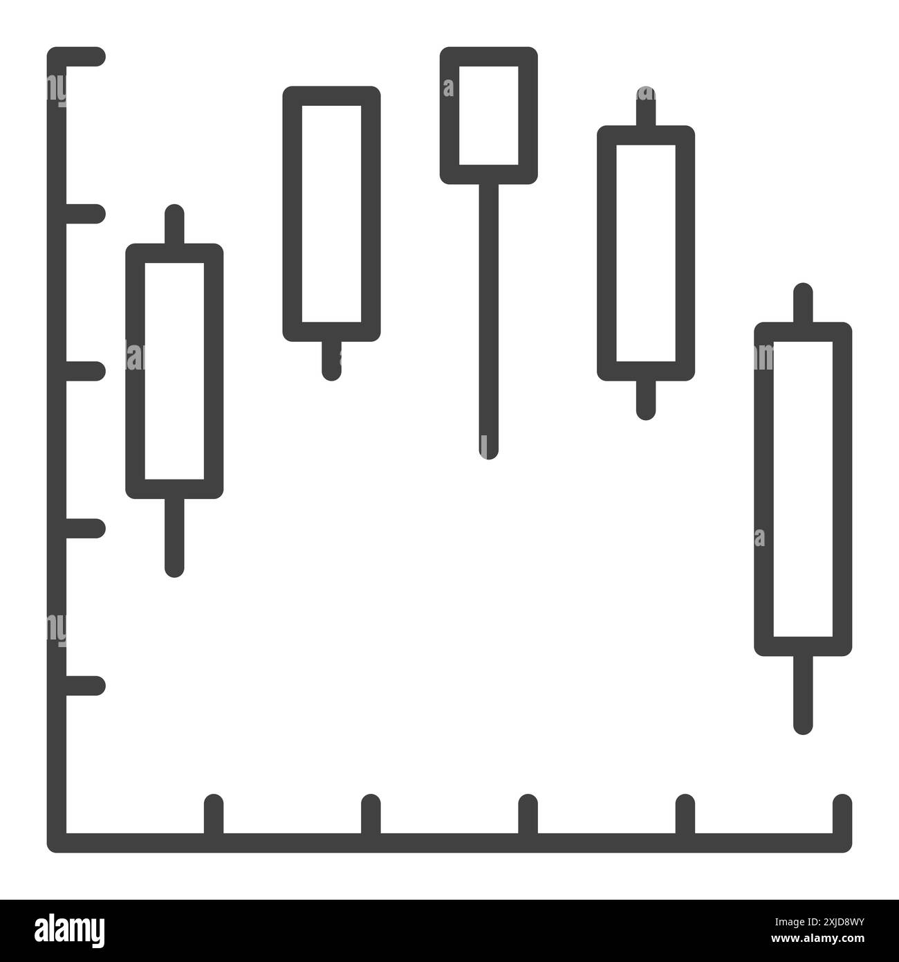 Bullish and Bearish Candlestick Chart vector concept icon or sign in ...