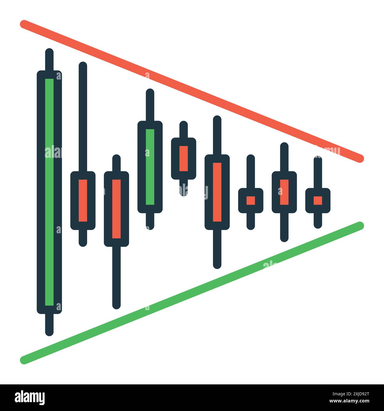 Candlestick chart Triangle figure vector Crypto Trading concept colored icon or logo element ...