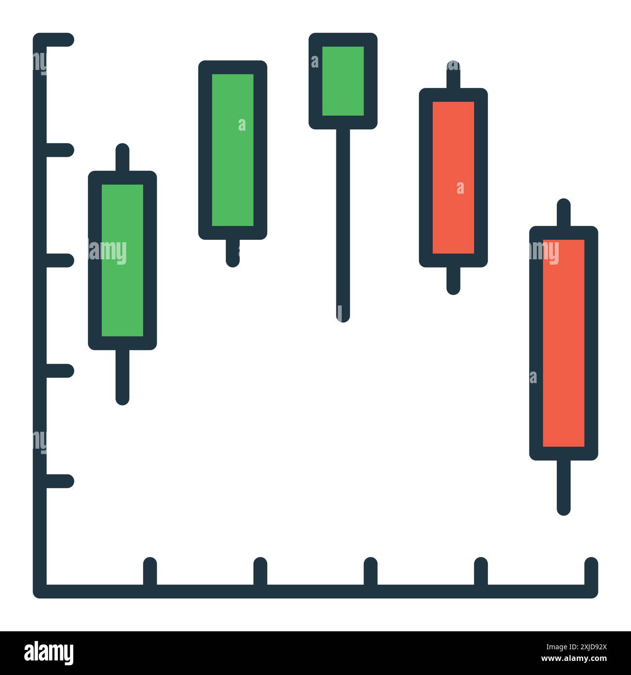 Candlestick Chart vector forex analytics concept colored icon or symbol ...
