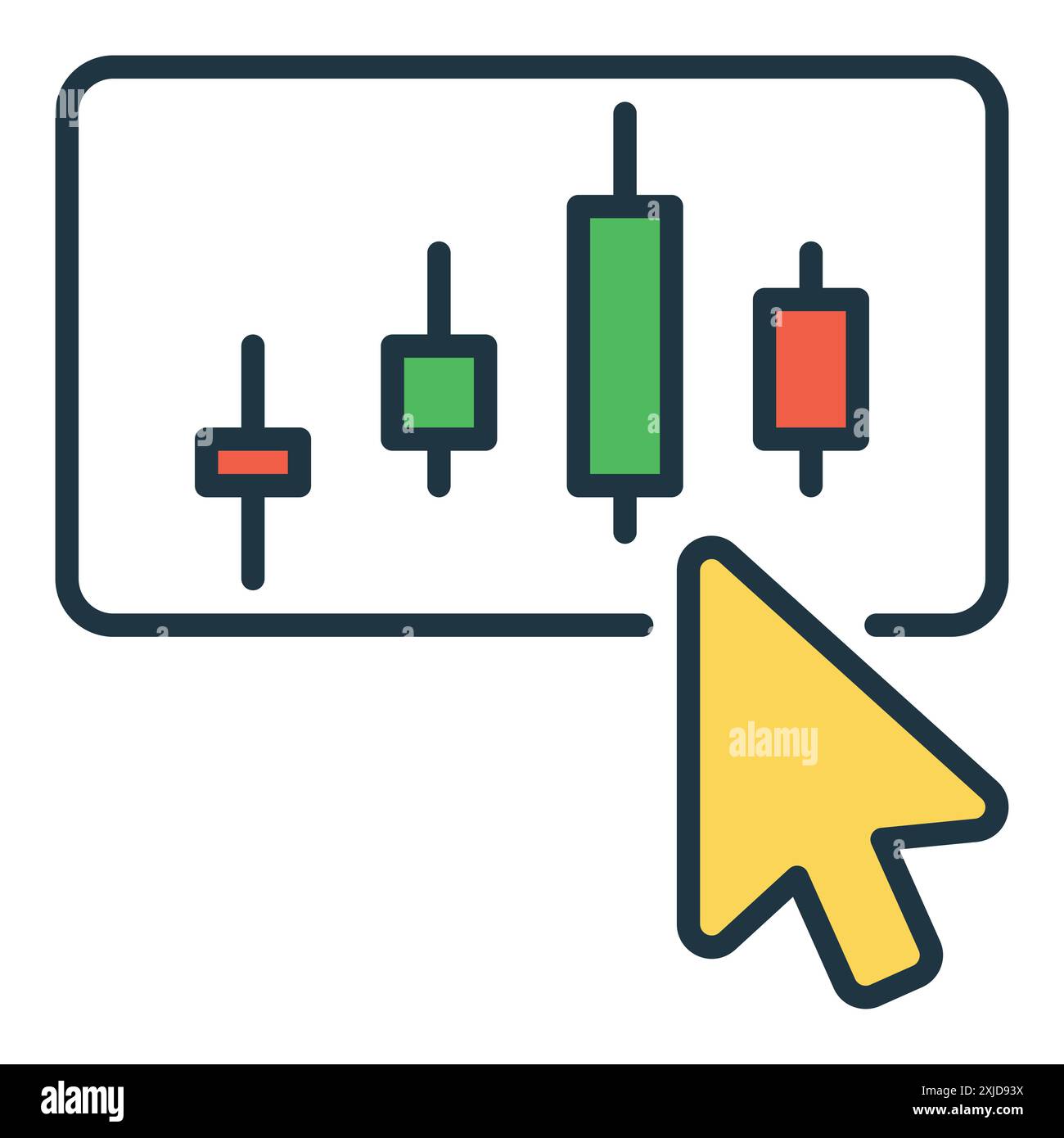 Candlestick Chart With Mouse Cursor Vector Concept Colored Icon Or Logo Stock Vector Image And Art