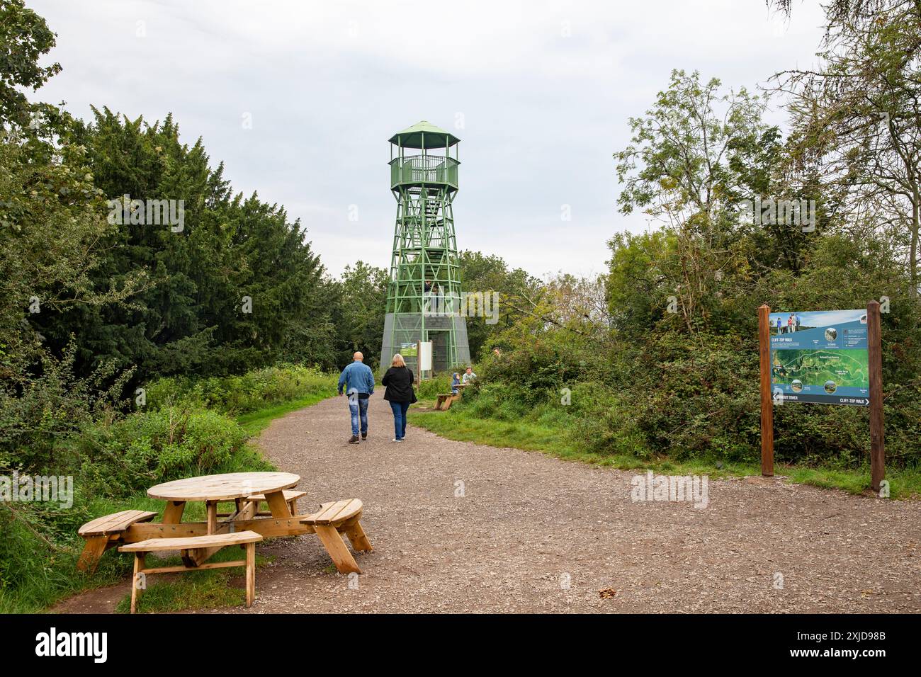 Cheddar Gorge lookout tower at the top of Jacobs ladder on the cliff ...