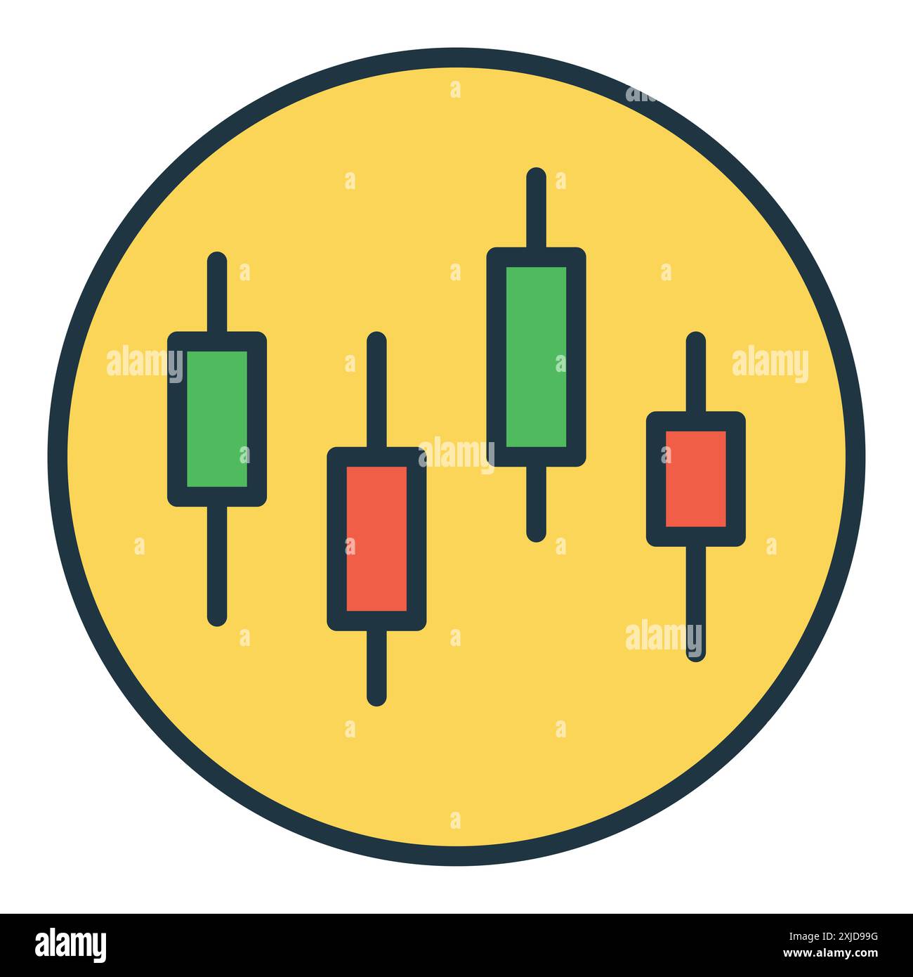 Crypto Candlestick Charts in Circle vector Technical Analysis concept colored icon or sign Stock ...