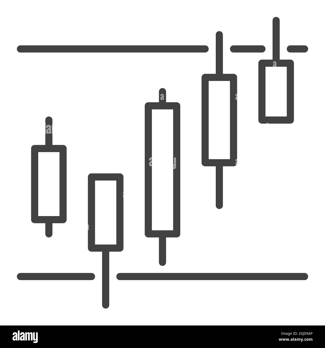 Cryptocurrency Candlestick Charts vector Technical Analysis concept icon or symbol in outline ...