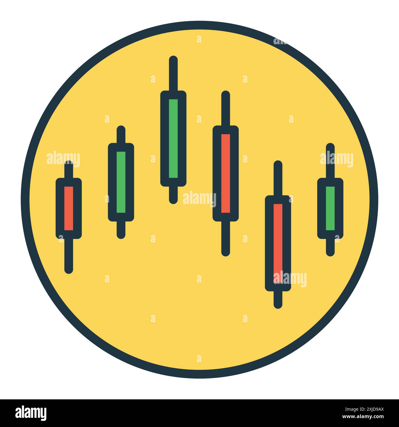 Candlestick Circle - cryptocurrency graph vector concept colored round ...