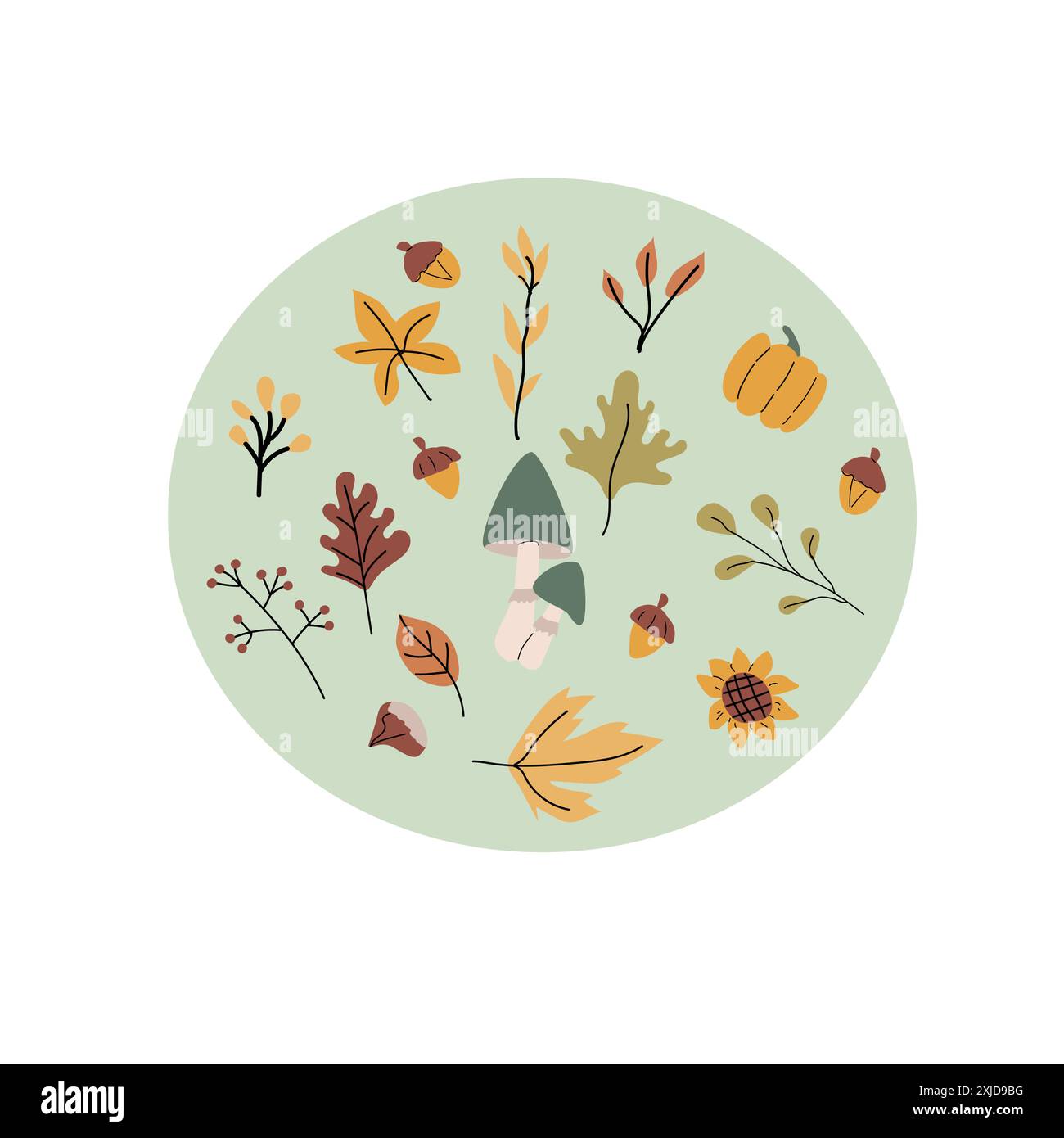 fall harvest background or banner with autumn seasonal elements. Cute ...