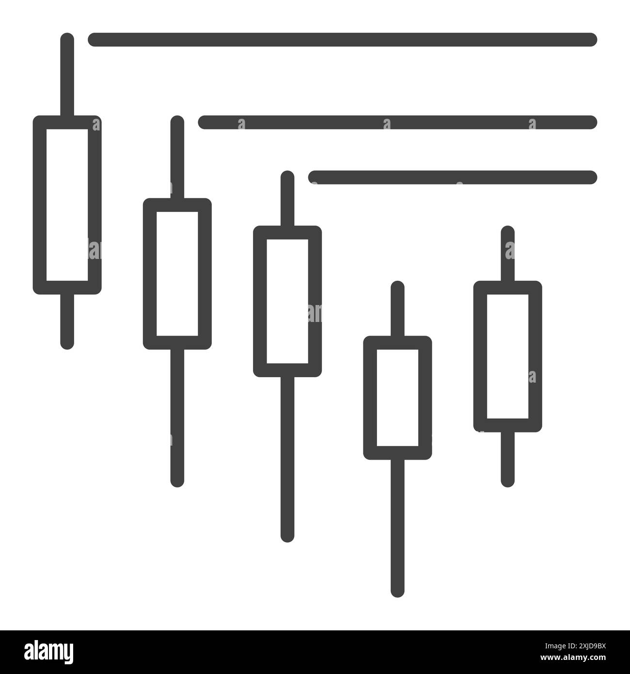 Crypto Trading vector Candlestick Chart concept icon or symbol in thin ...