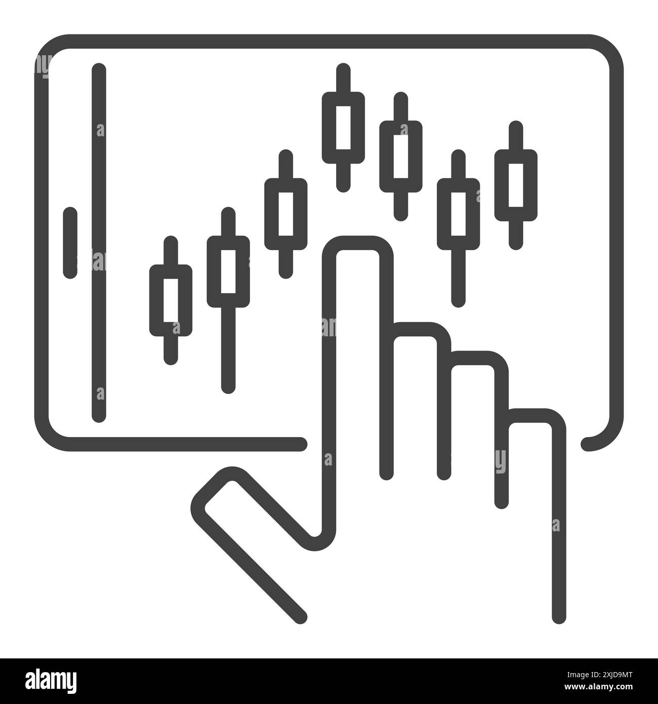 Tablet with Candlestick Chart vector stock trading concept icon or sign ...