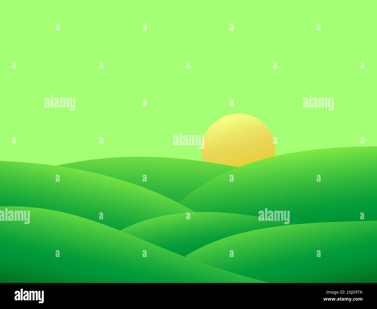 Rising sun panorama meadows Stock Vector Images - Alamy