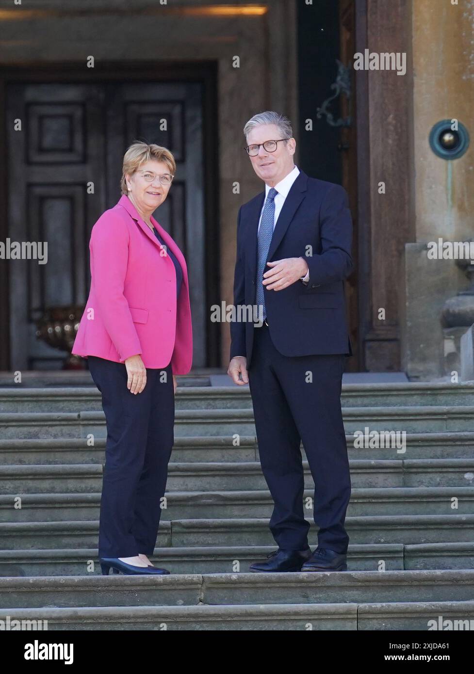 President of the Swiss Confederation Viola Amherd is welcomed by Prime ...
