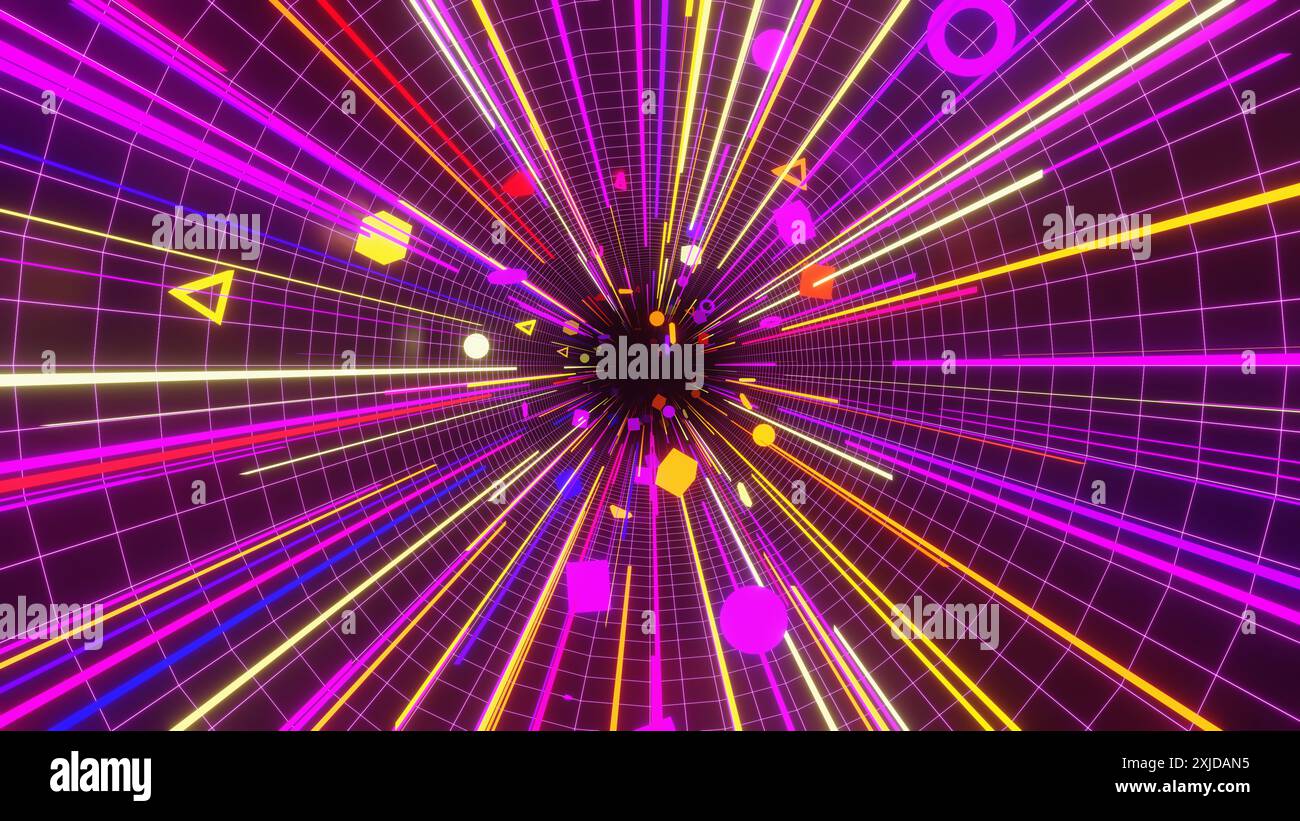 3D illustration Background for advertising and wallpaper in 80s retro ...