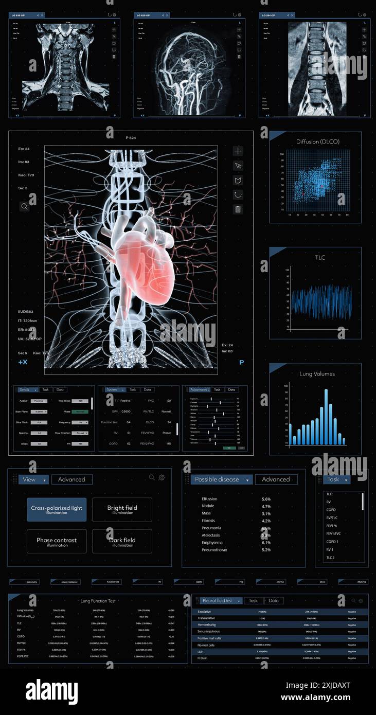 3D Render Vertical Screen: Mobile Health Monitoring Medical Software ...