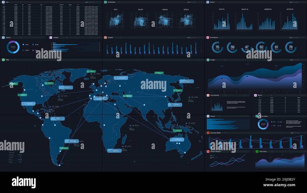 Dark monitoring software mockup world hi-res stock photography and ...
