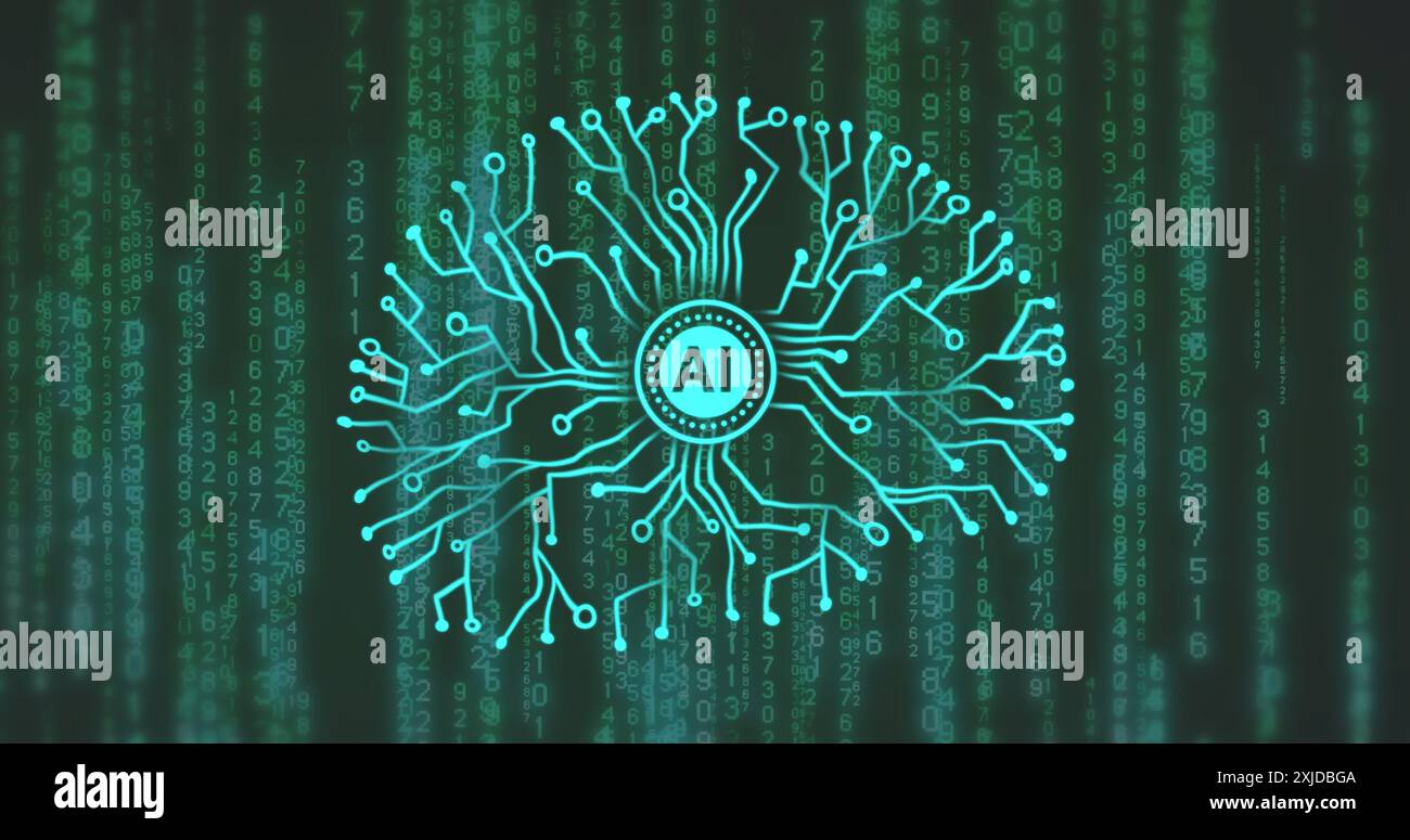 Image of ai data processing over computer server Stock Photo - Alamy