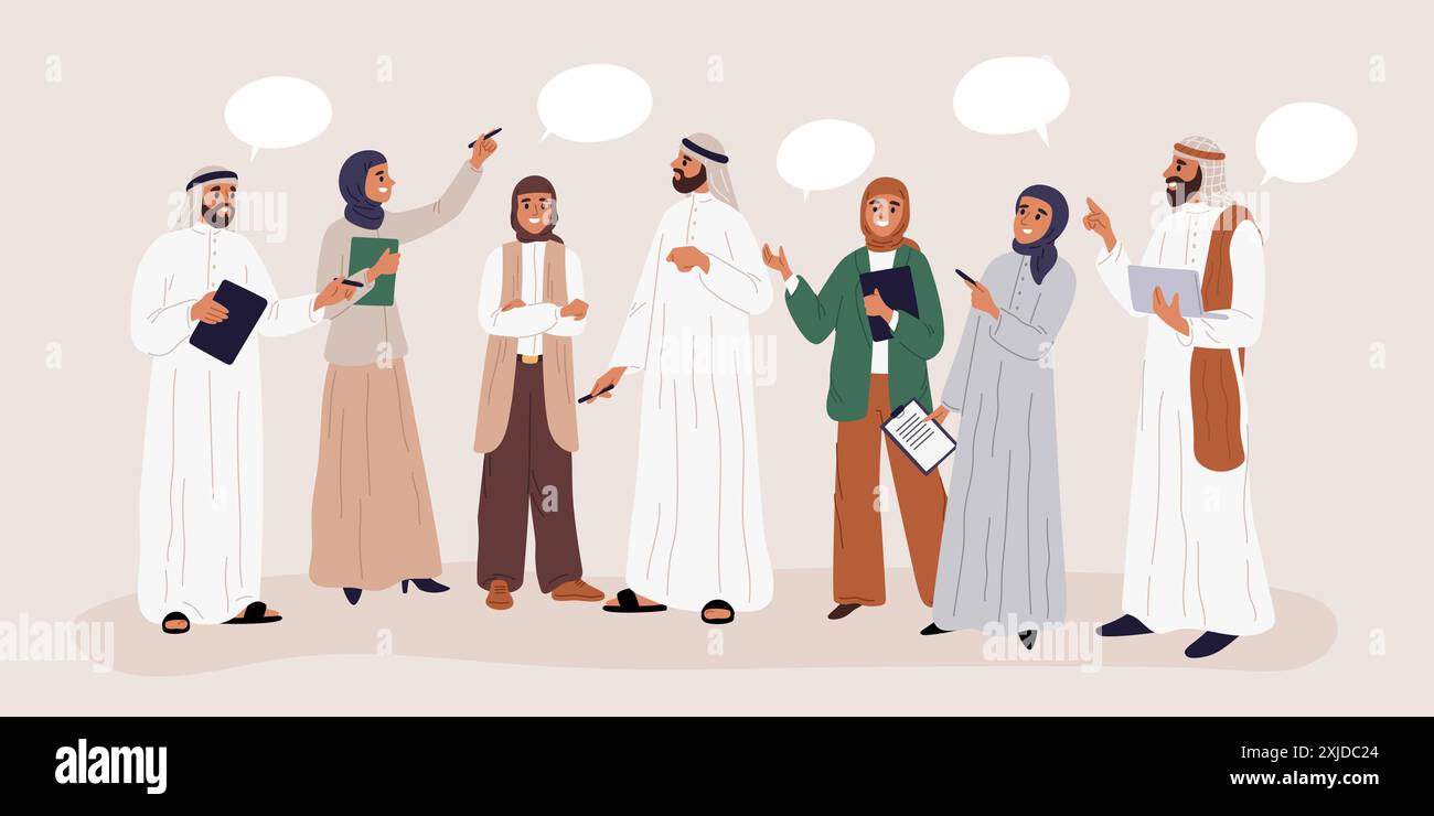 Group of arab men in the office Stock Vector Images - Alamy