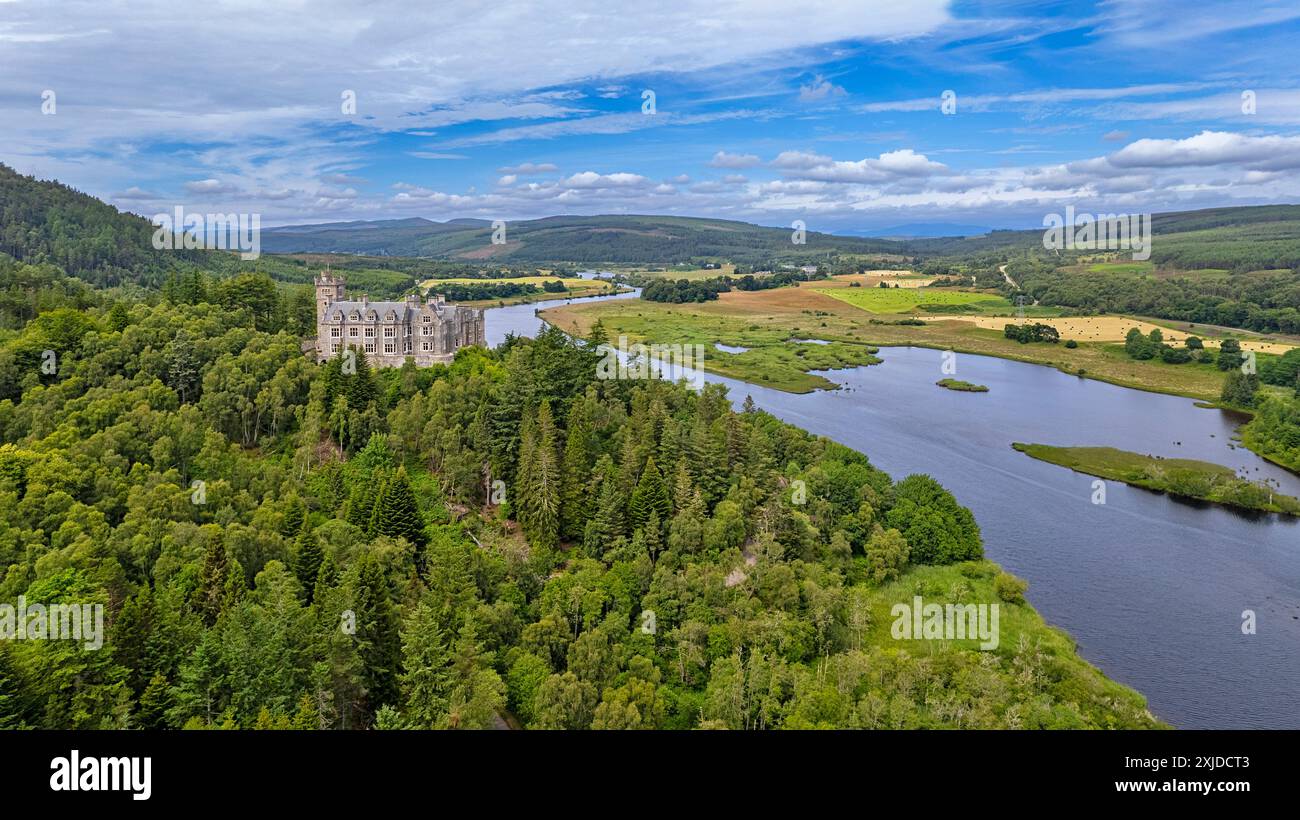 Carbisdale Castle Invershin Sutherland Scotland on a hill overlooking ...