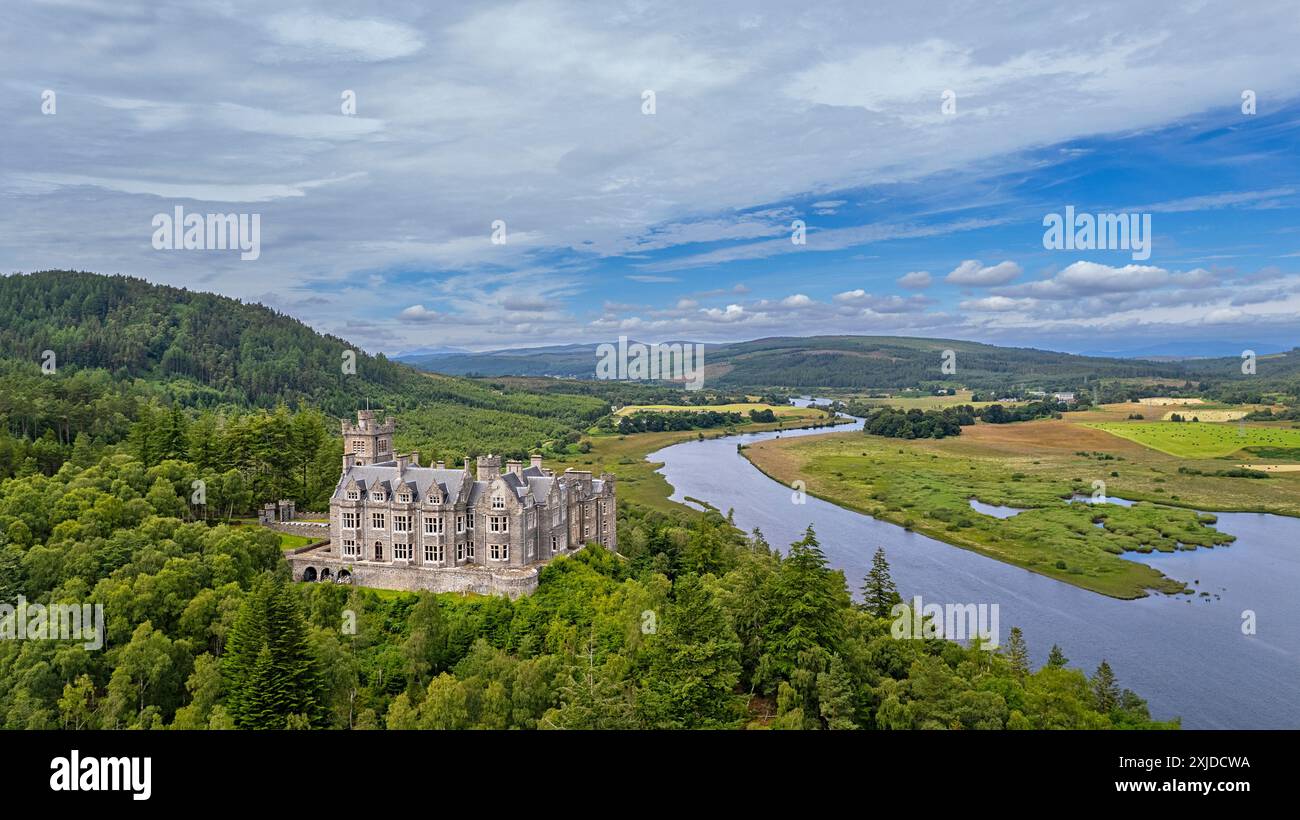 Carbisdale Castle Invershin Sutherland Scotland overlooking the Kyle of ...