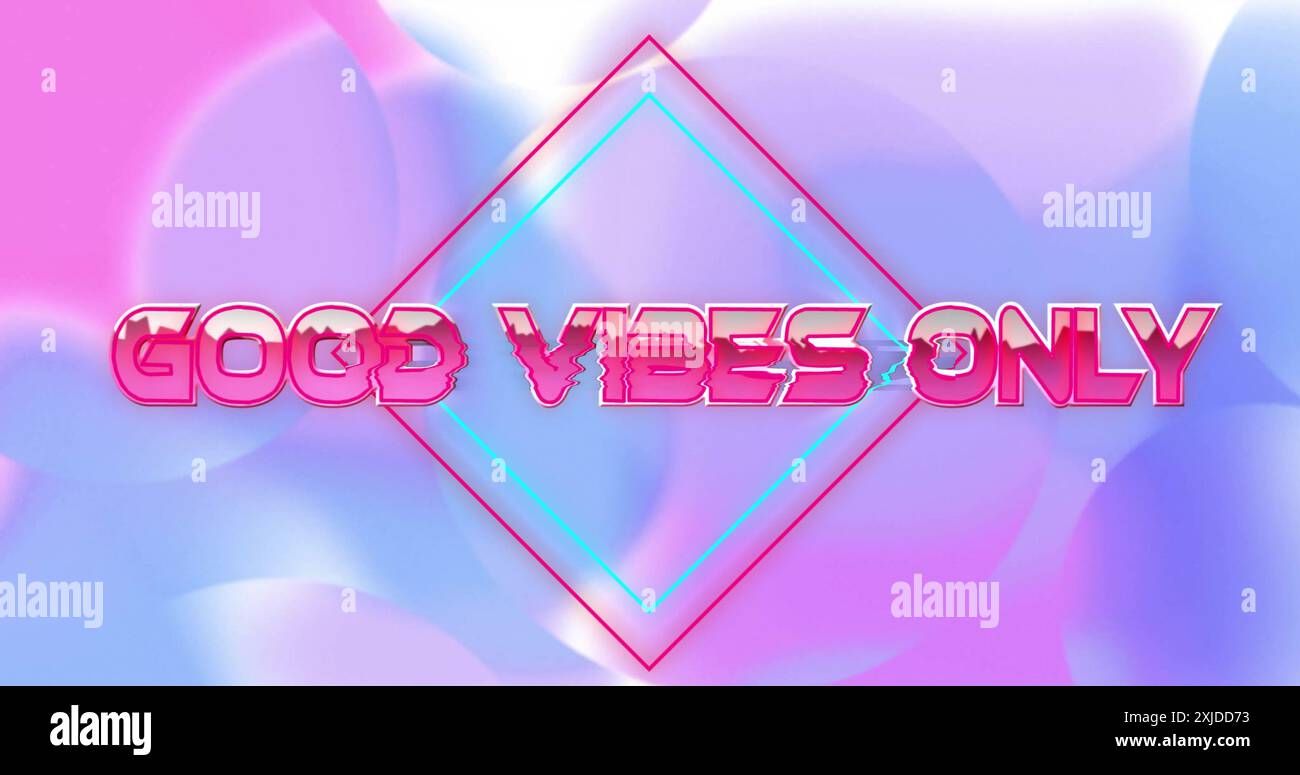Image of good vibes only text over purple shapes Stock Photo - Alamy