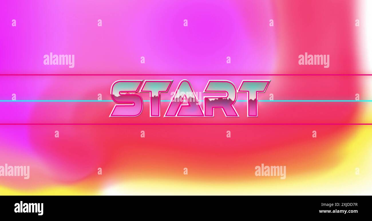 Image of start text over colourful background Stock Photo - Alamy