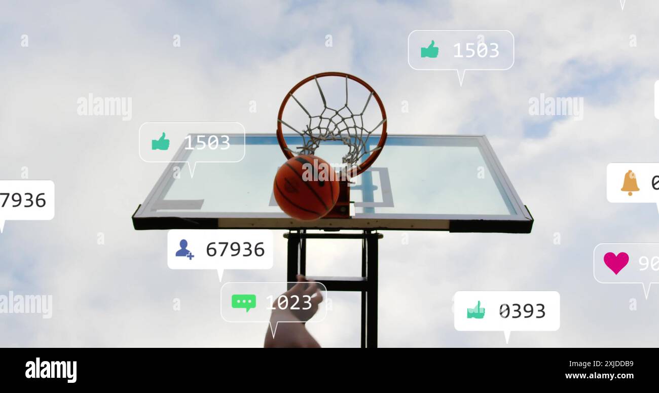 Image of digital data processing over diverse basketball players Stock ...