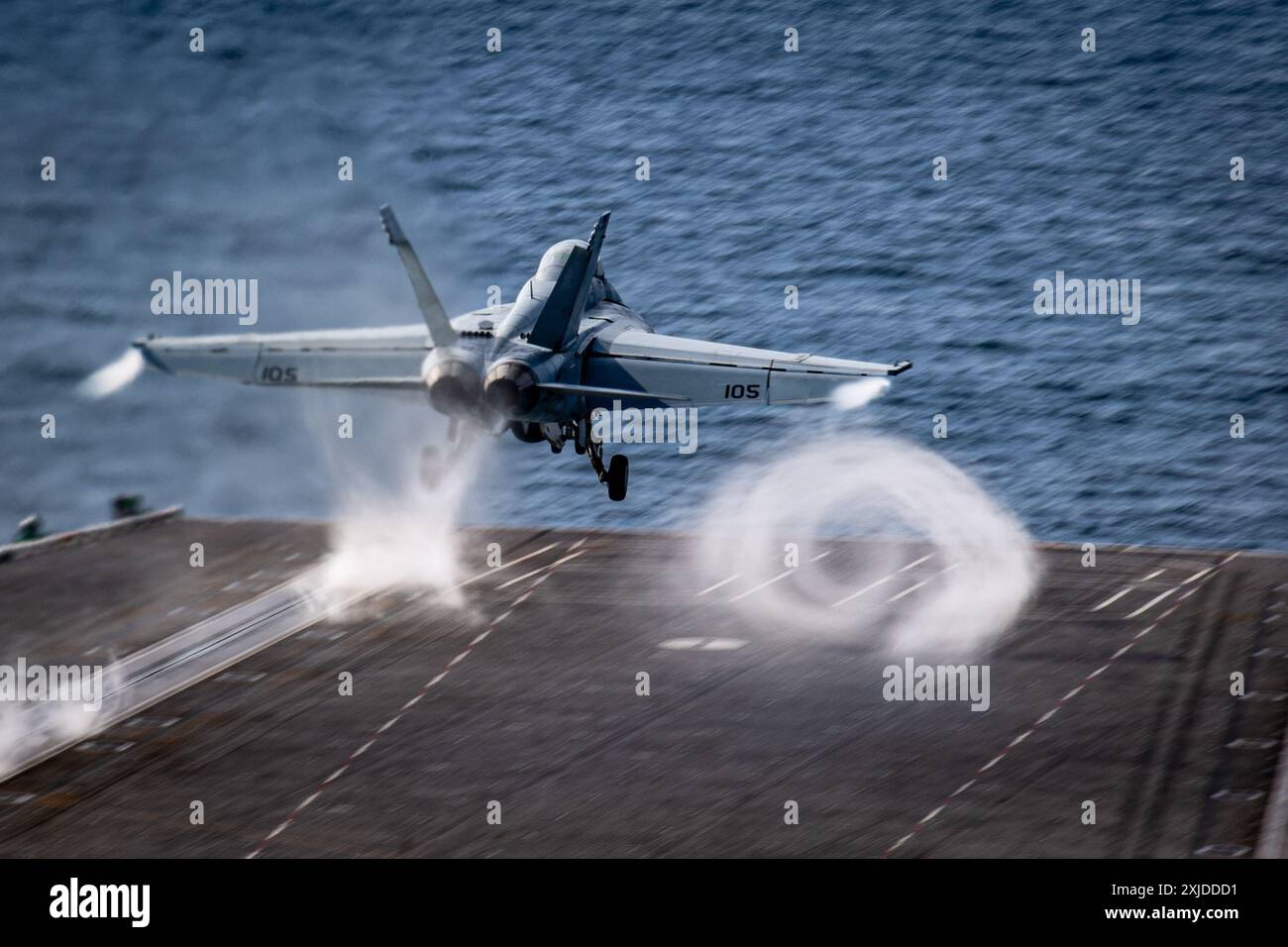 An F/A-18F Super Hornet from the “Fighting Redcocks” of Strike Fighter ...
