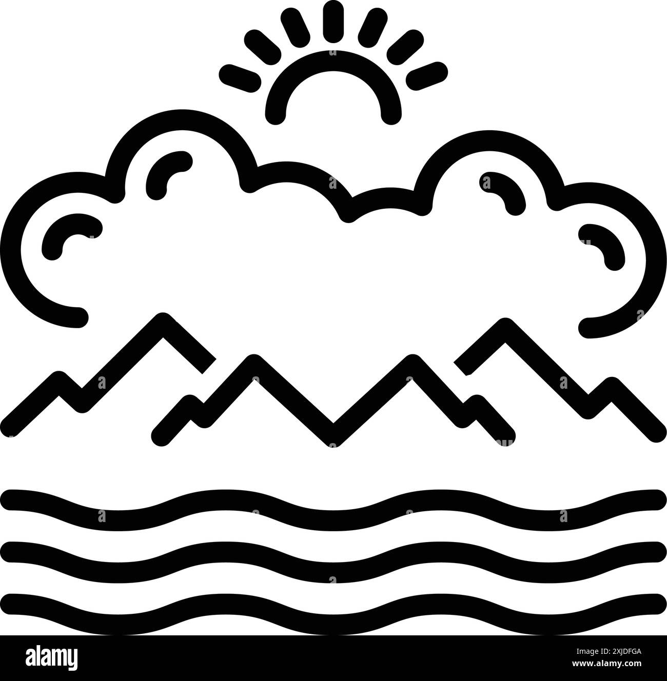 Partly cloudy icon Black and White Stock Photos & Images - Alamy