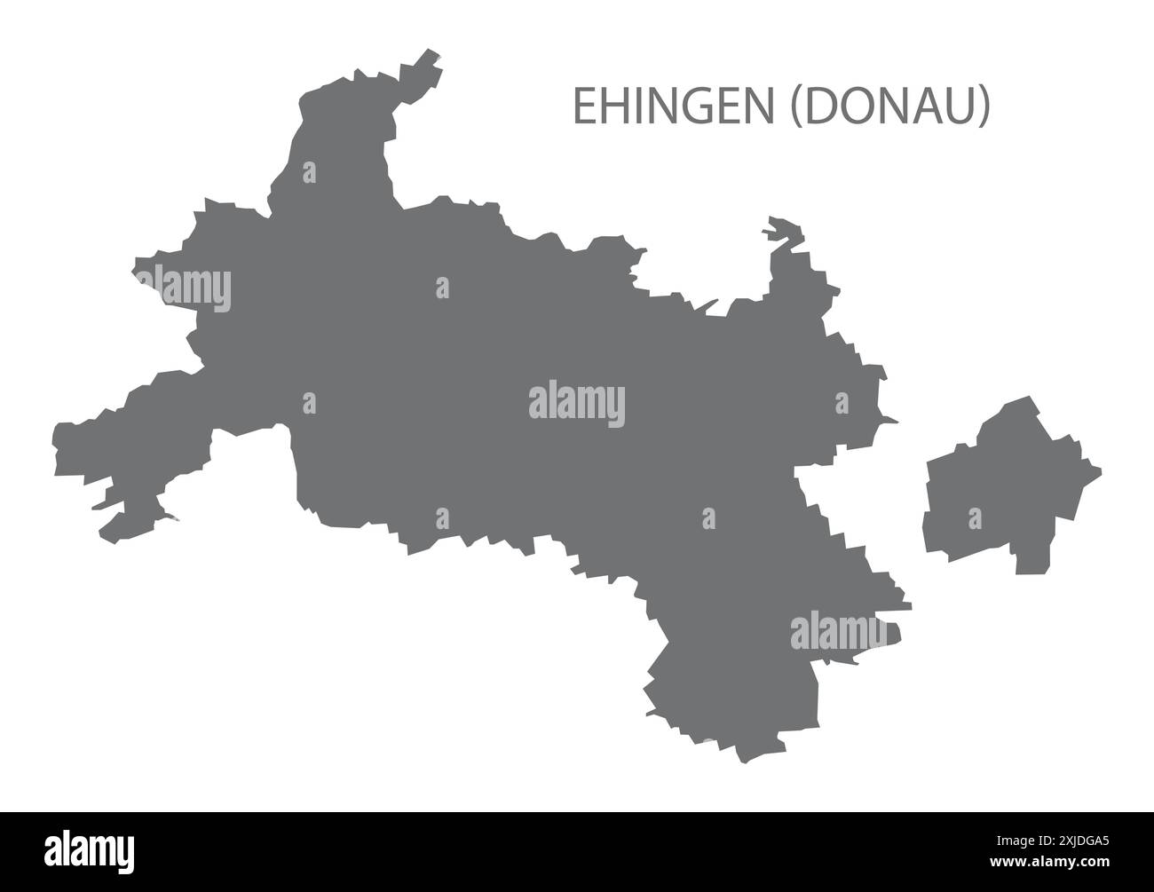 Ehingen (Donau) German city map grey illustration silhouette shape ...
