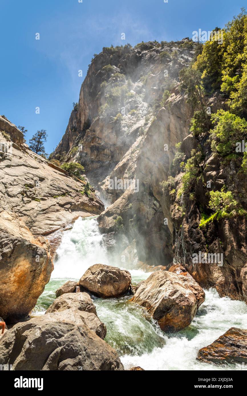 The roaring river falls in the Kings Canyon National Park, California ...