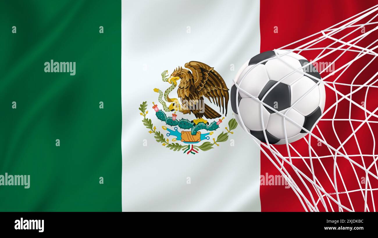 Football ball with the national flag of Mexico. Flag of Mexico ...