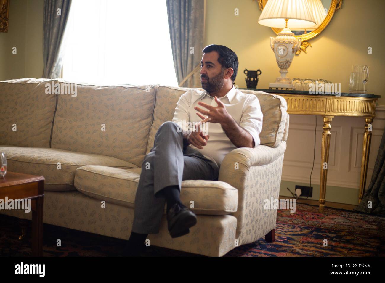 First Minister of Scotland, Humza Yousaf, photographed in his official ...